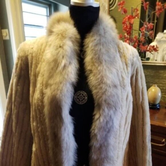 Source Unknown | Jackets & Coats | Sold Vtg Fur Ladies Blonde Sheared ...